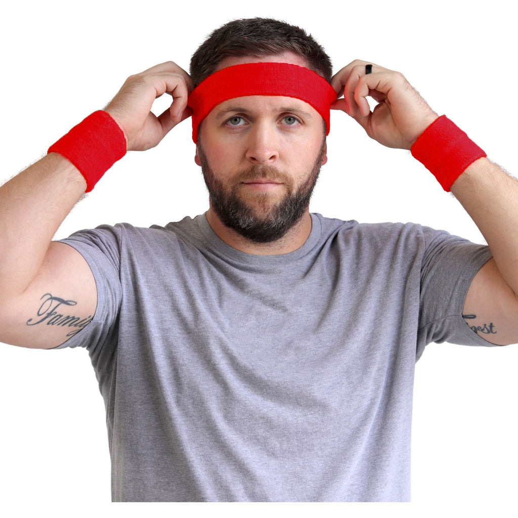 Sweatband Sets Terry Cotton Headband and 2 Wristbands Pack You Pick Co