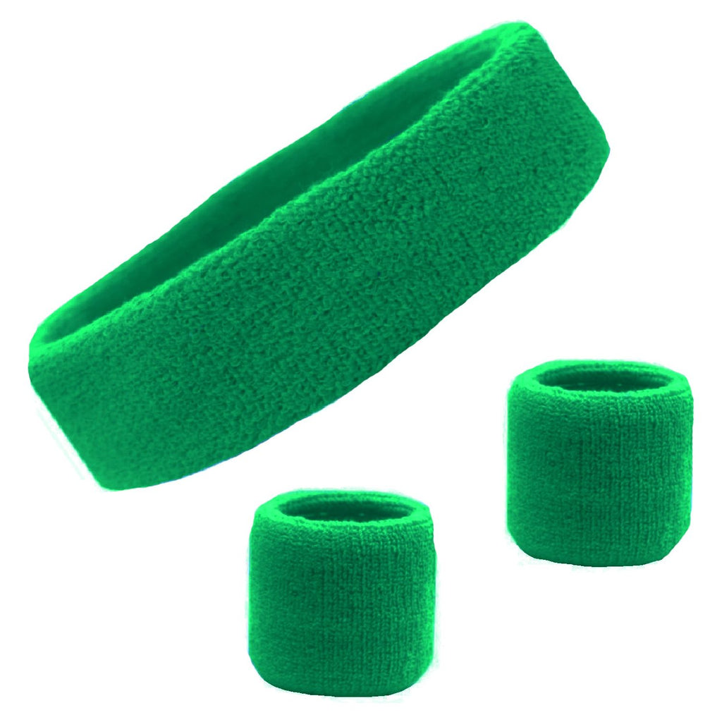 Sweatband Sets Terry Cotton Headband and 2 Wristbands Pack You Pick Co