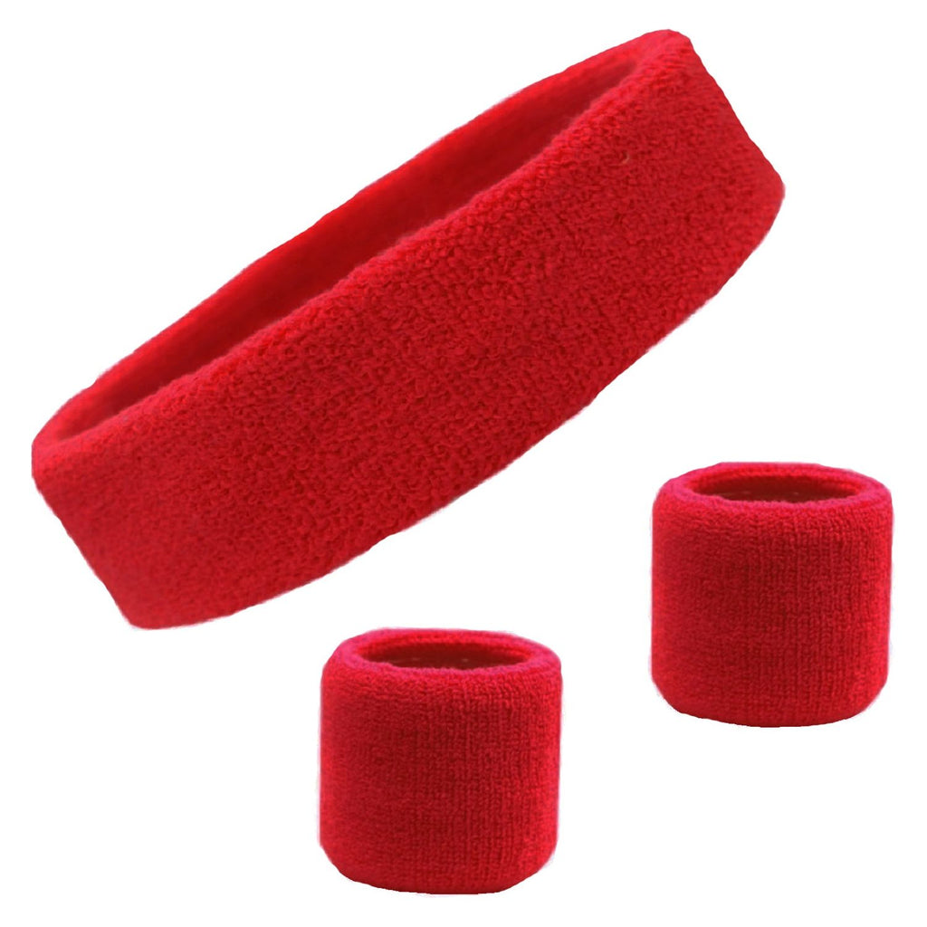 Sweatband Sets Terry Cotton Headband and 2 Wristbands Pack You Pick Co