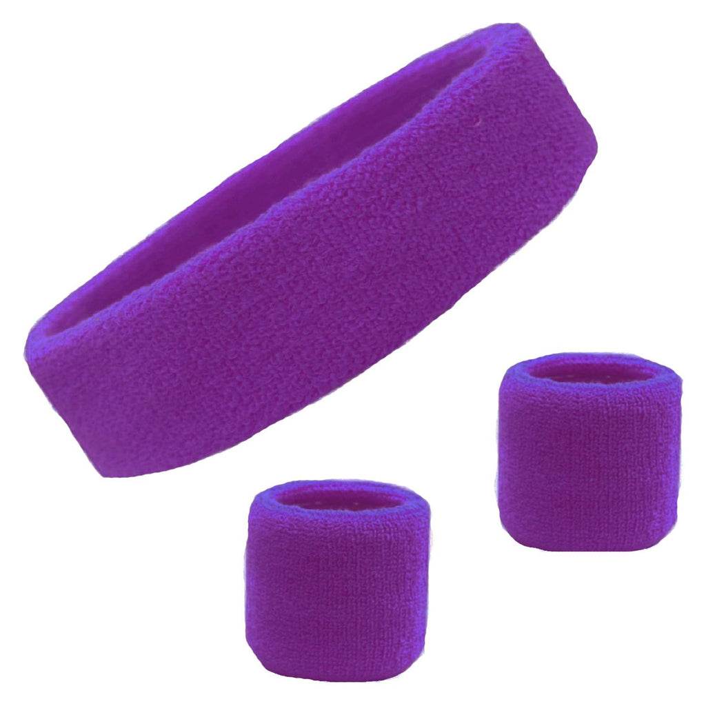 Sweatband Sets Terry Cotton Headband and 2 Wristbands Pack You Pick Co
