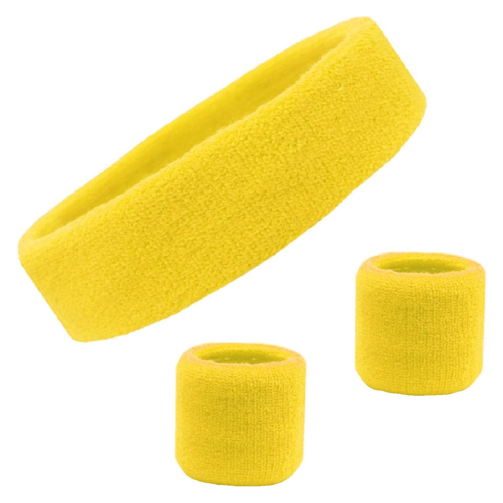 Sweatband Sets Terry Cotton Headband and 2 Wristbands Pack You Pick Co